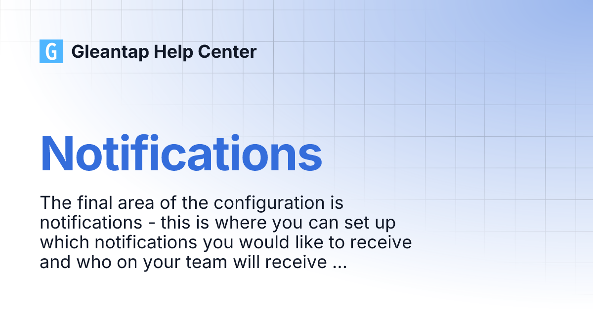 Notifications | Gleantap Help Center