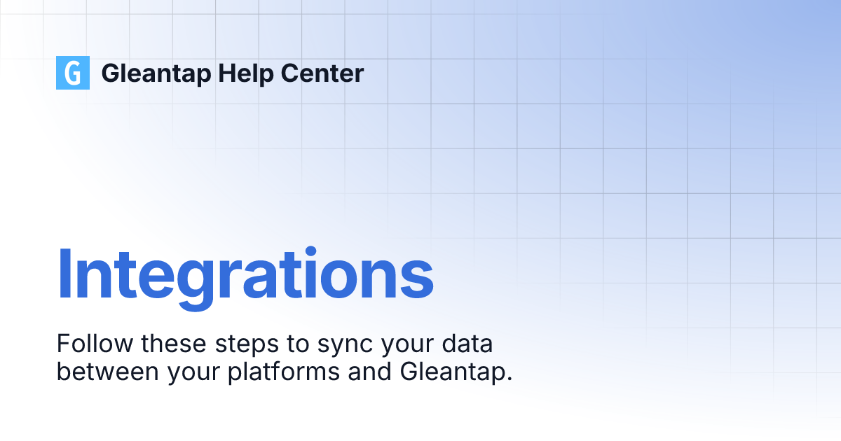 Integrations | Gleantap Help Center